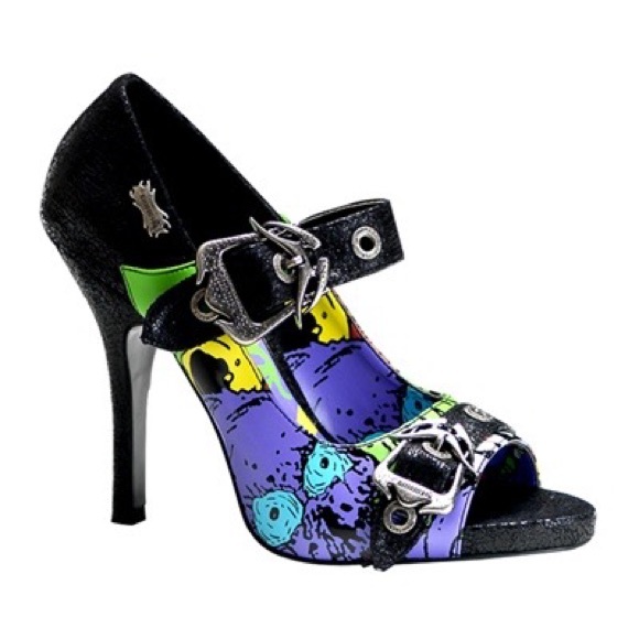 Demonia | Shoes | Demonia Zombie 9 Mary Jane Open Toe Heels Purple ...